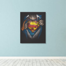 Superman | Chest Reveal Sketch Colorized Canvas Print | Zazzle