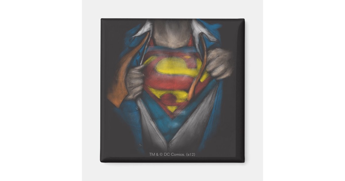 Superman | Chest Reveal Sketch Colorized Magnet | Zazzle