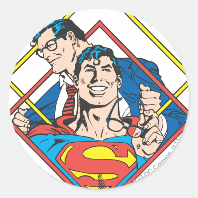 Superman/Clark Kent Classic Round Sticker | Zazzle