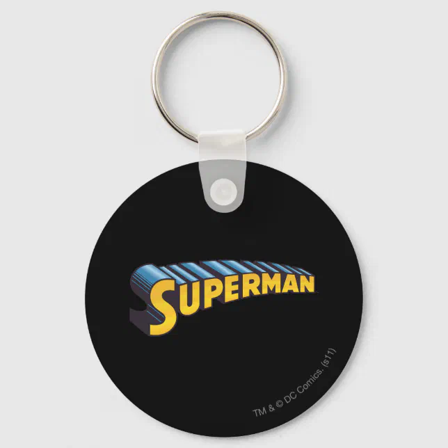 Superman | Classic Name Logo Keychain | Zazzle