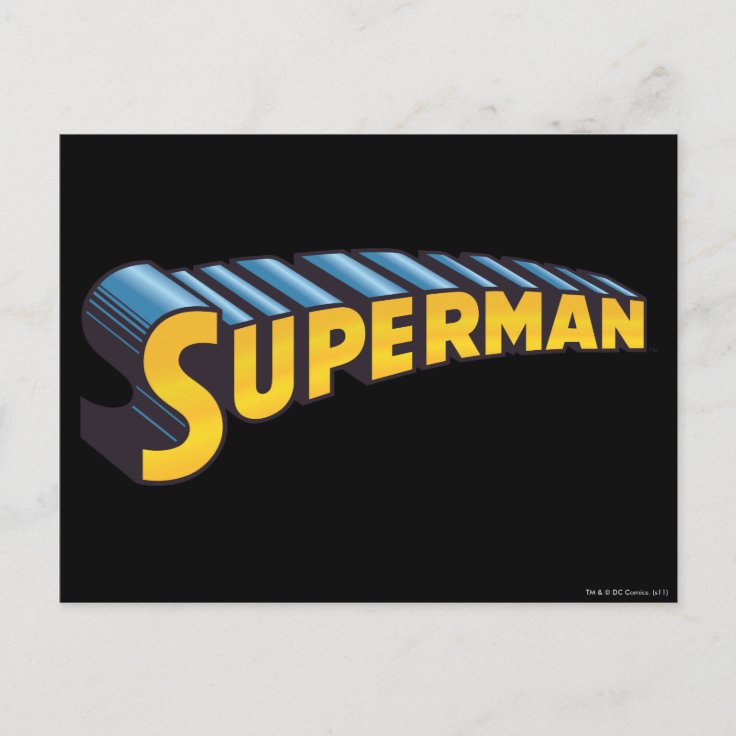 Superman | Classic Name Logo Postcard | Zazzle