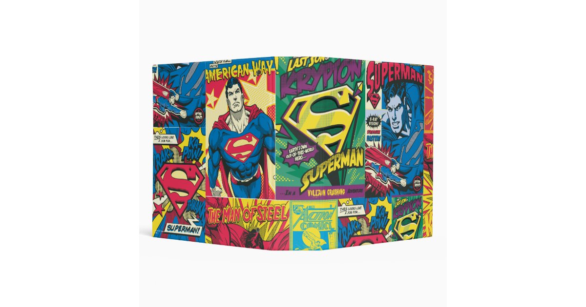 Superman Comic Panels Binder | Zazzle