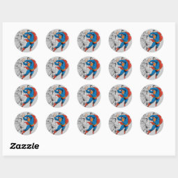 Superman Comic Panels Classic Round Sticker | Zazzle