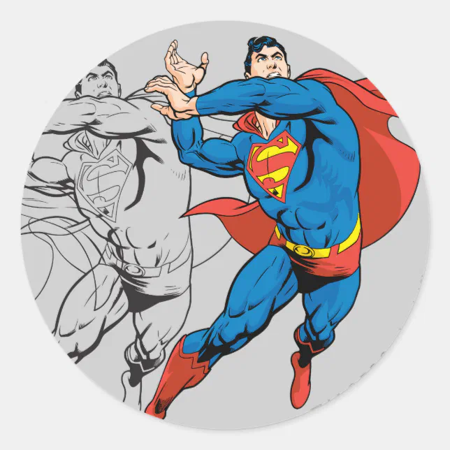 Superman Comic Panels Classic Round Sticker | Zazzle