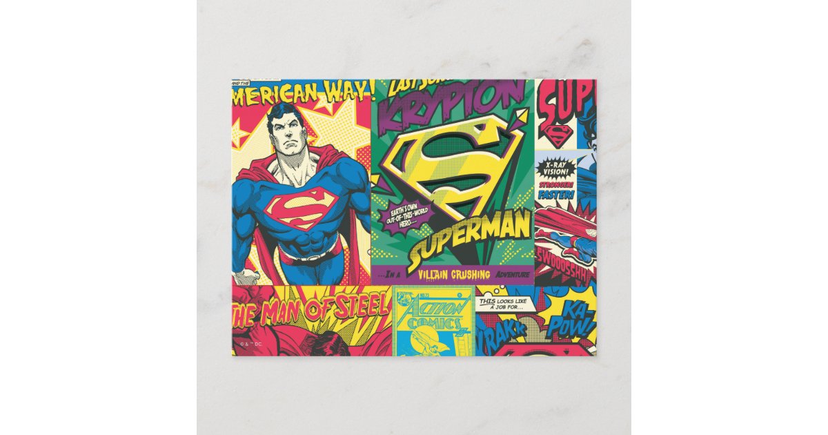 Superman Comic Panels Postcard | Zazzle