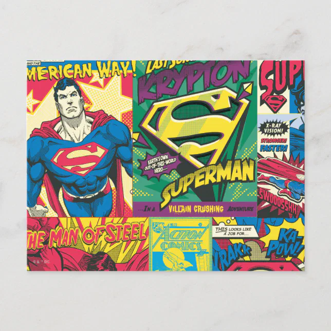 Superman Comic Panels Postcard | Zazzle