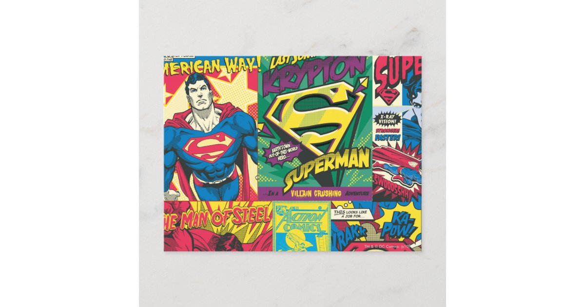 Superman Comic Panels Postcard | Zazzle