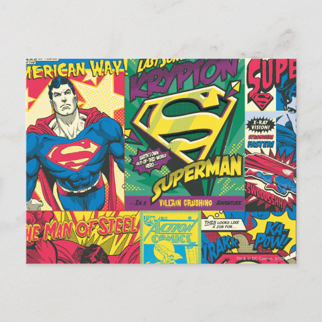 Superman Comic Panels Postcard | Zazzle