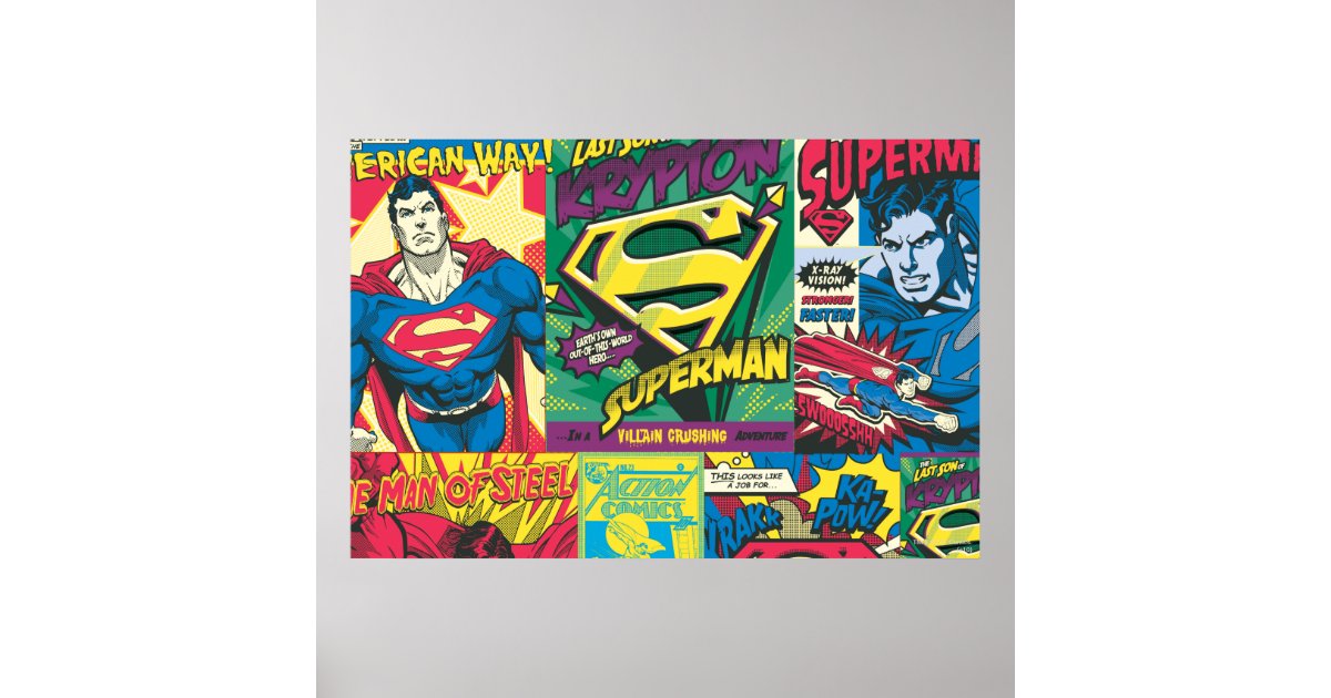 Superman Comic Panels Poster | Zazzle