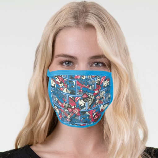 Superman Comic Pattern Face Mask | Zazzle