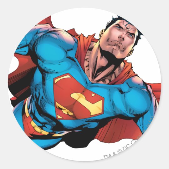 Superman Comic Style Classic Round Sticker | Zazzle.com
