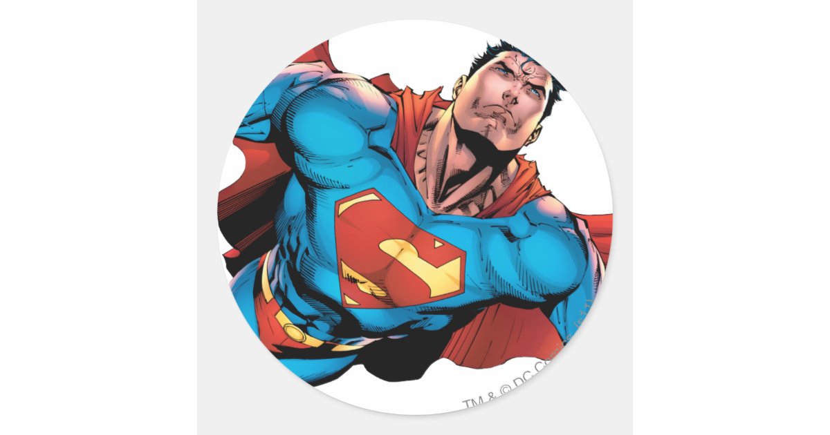 Superman Comic Style Classic Round Sticker | Zazzle