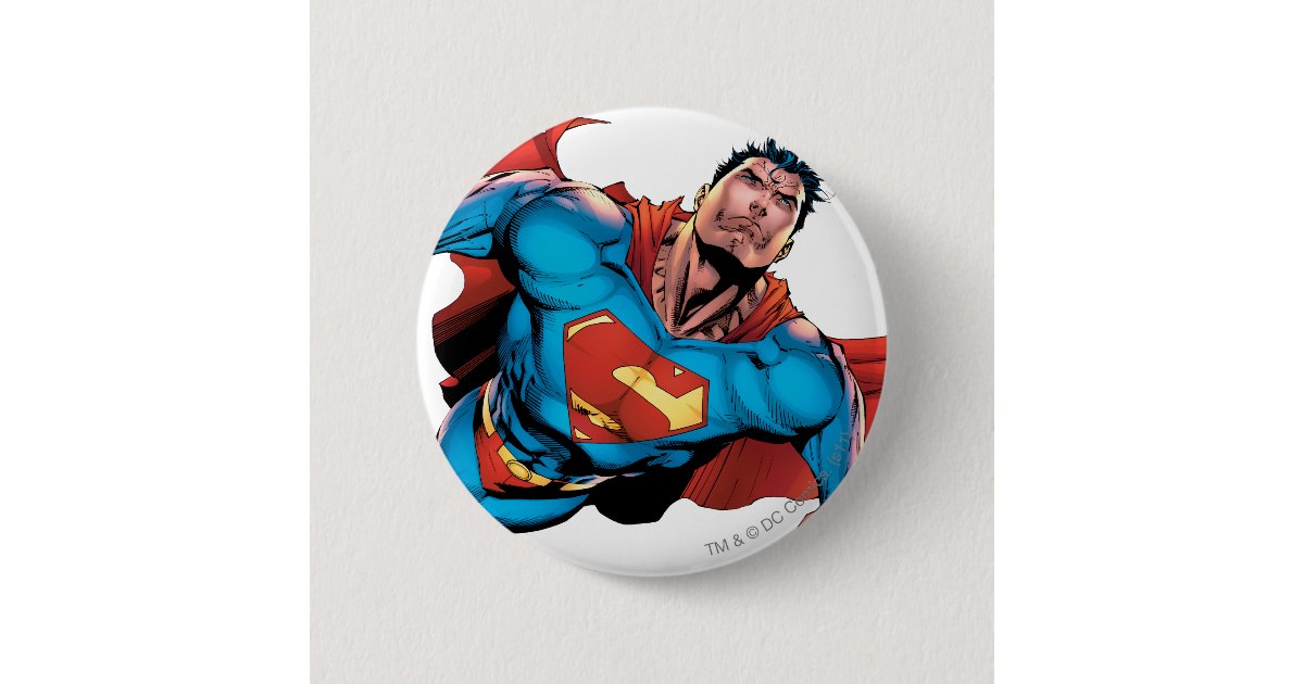 Superman Comic Style Pinback Button | Zazzle