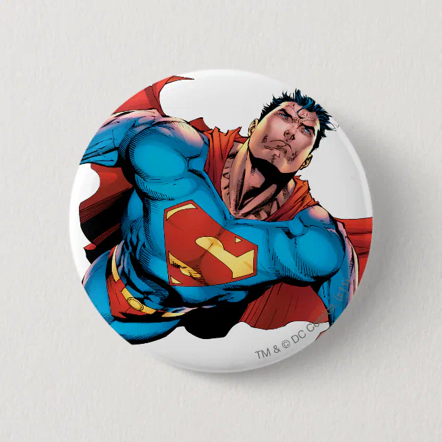 Superman Comic Style Pinback Button | Zazzle