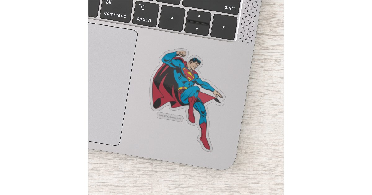 Superman Flying Backwards Sticker | Zazzle