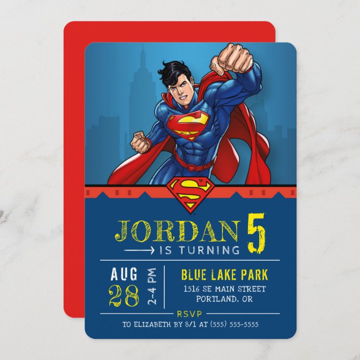 Superman | Happy Birthday Invitation | Zazzle