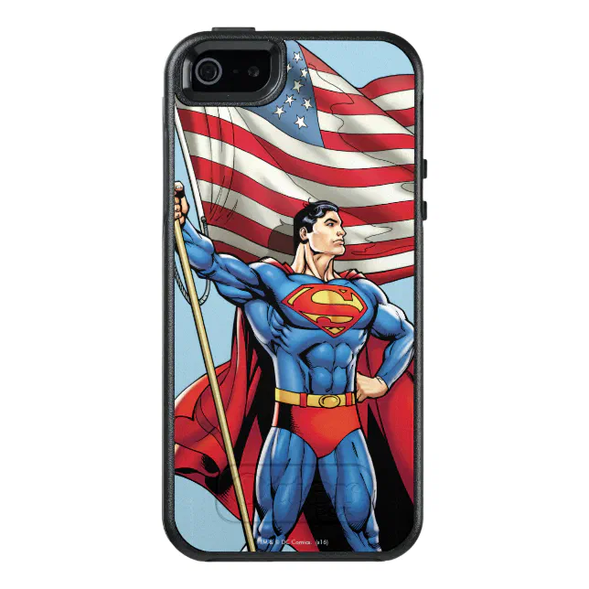 Superman Holding US Flag Otterbox iPhone Case | Zazzle