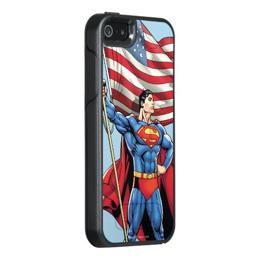 Superman Holding US Flag OtterBox iPhone Case | Zazzle