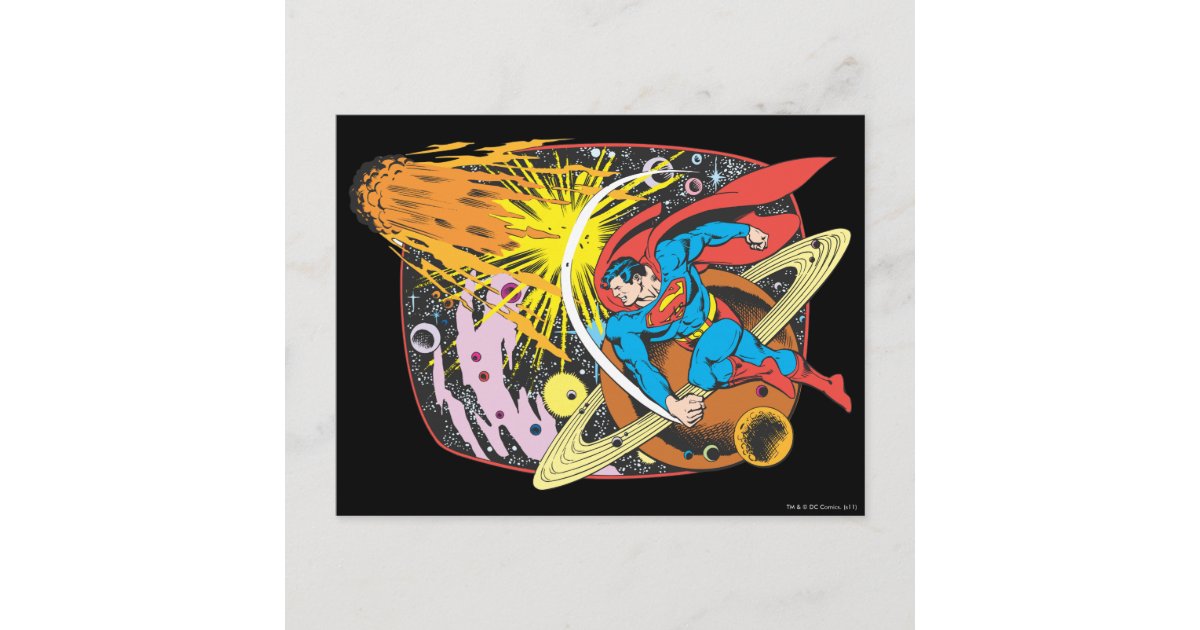 Superman in Space Postcard | Zazzle