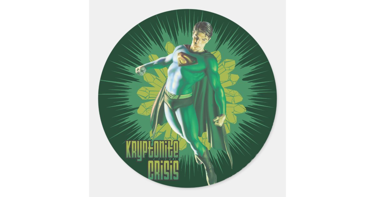 Superman Kryptonite Crisis Classic Round Sticker | Zazzle