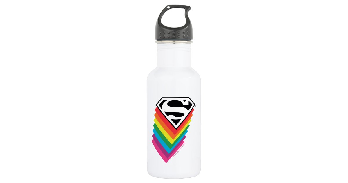 Superman Layered Rainbow Logo Stainless Steel Water Bottle | Zazzle