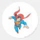 Superman Leaps Forward Classic Round Sticker | Zazzle
