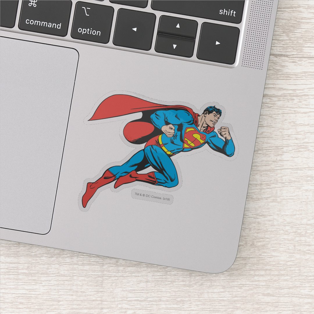 Superman Leaps Right Sticker | Zazzle