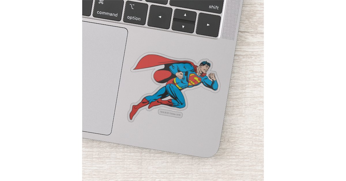 Superman Leaps Right Sticker | Zazzle