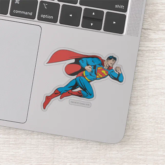 Superman Leaps Right Sticker | Zazzle
