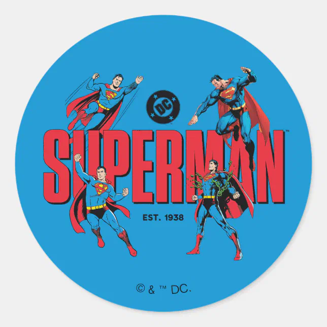 Superman Legends Forever Graphic Classic Round Sticker | Zazzle