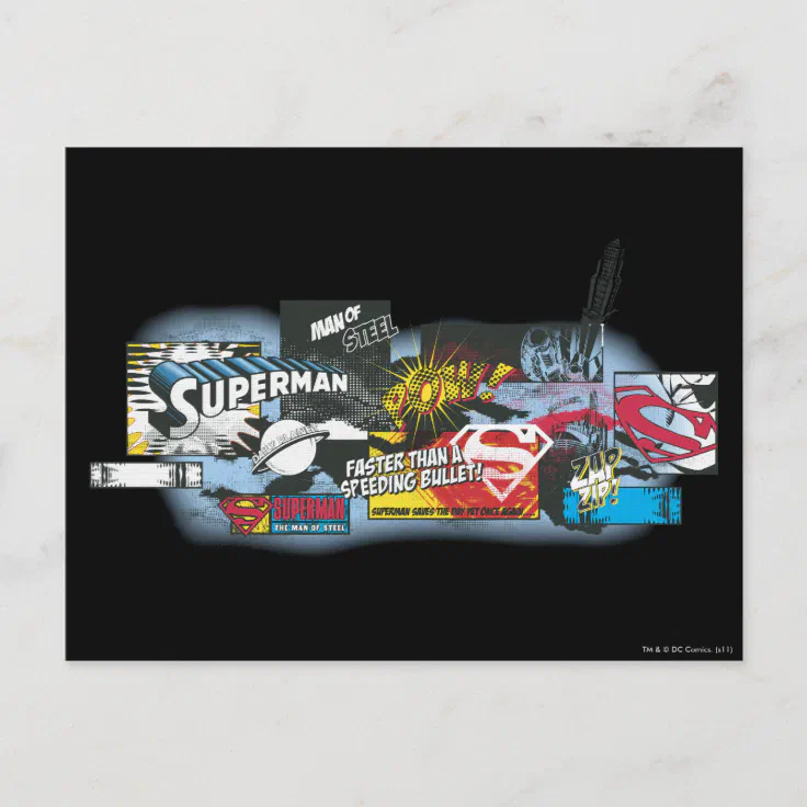 Superman Logo Collage Postcard | Zazzle