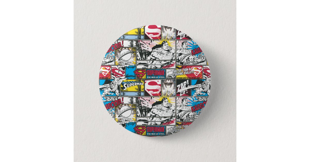 Superman Logo Pattern 2 Button | Zazzle