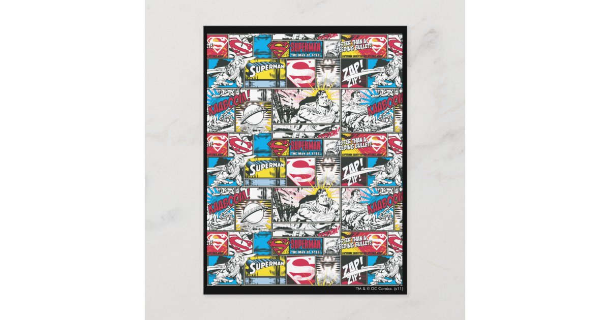 Superman Logo Pattern 2 Postcard | Zazzle