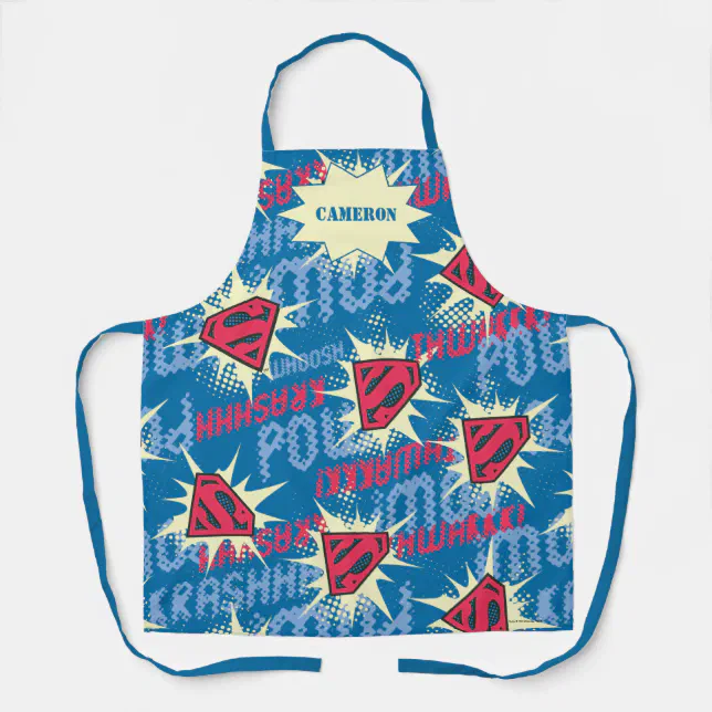 Superman Logo Pattern Apron | Zazzle