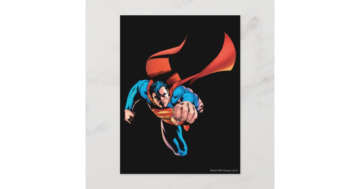 Superman moving forward postcard | Zazzle