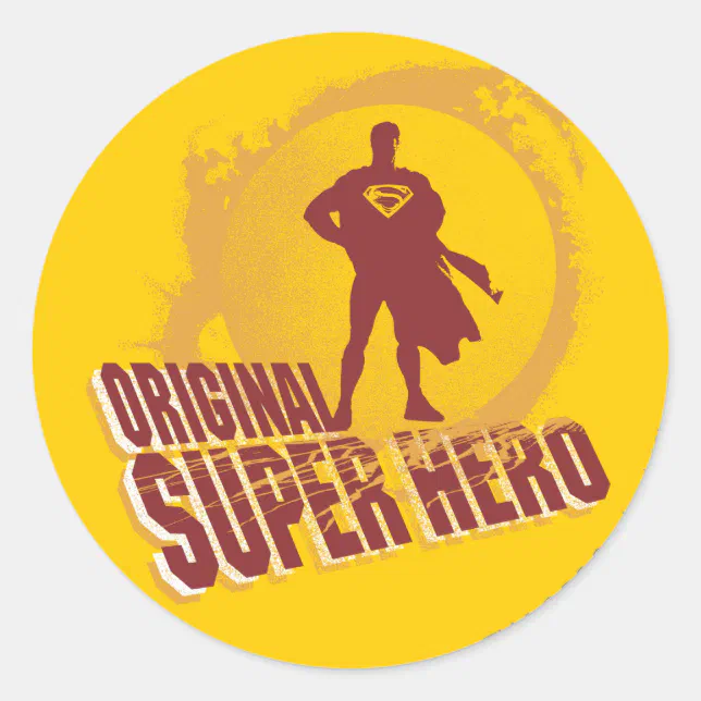 Superman Original Super Hero Classic Round Sticker | Zazzle