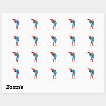 Superman Posing 3 Classic Round Sticker | Zazzle