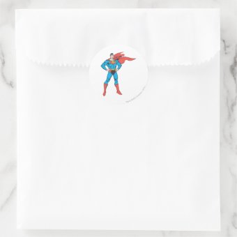 Superman Posing Classic Round Sticker | Zazzle