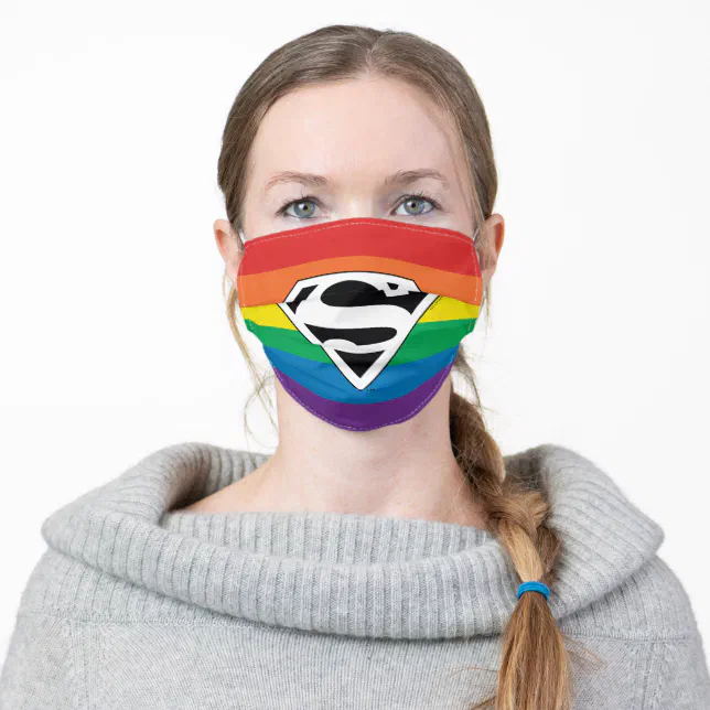 Superman Rainbow Logo Adult Cloth Face Mask | Zazzle