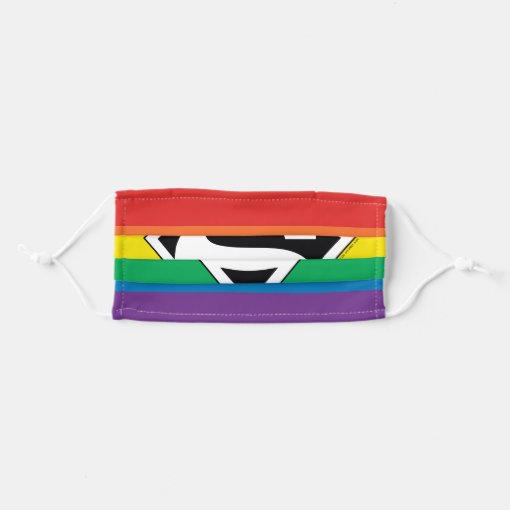 Superman Rainbow Logo Adult Cloth Face Mask | Zazzle