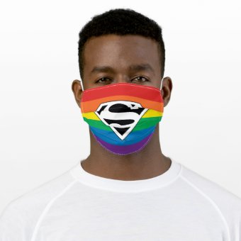 Superman Rainbow Logo Adult Cloth Face Mask | Zazzle