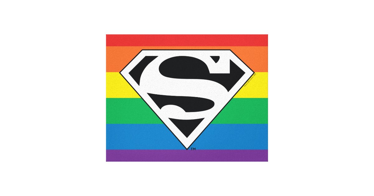 Superman Rainbow Logo Canvas Print | Zazzle