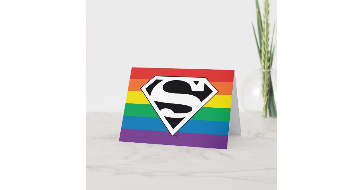 Superman Rainbow Logo Card | Zazzle
