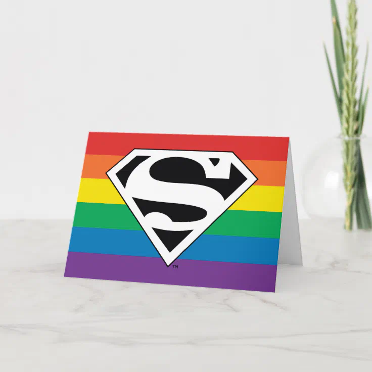 Superman Rainbow Logo Card | Zazzle