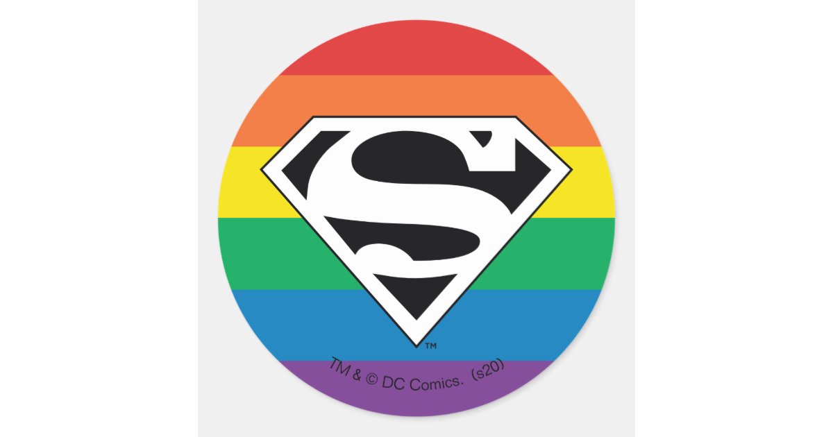 Superman Rainbow Logo Classic Round Sticker | Zazzle