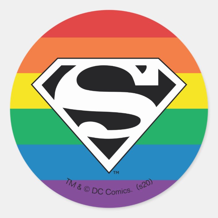 Superman Rainbow Logo Classic Round Sticker | Zazzle.com