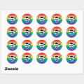 Superman Rainbow Logo Classic Round Sticker | Zazzle