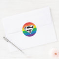 Superman Rainbow Logo Classic Round Sticker | Zazzle