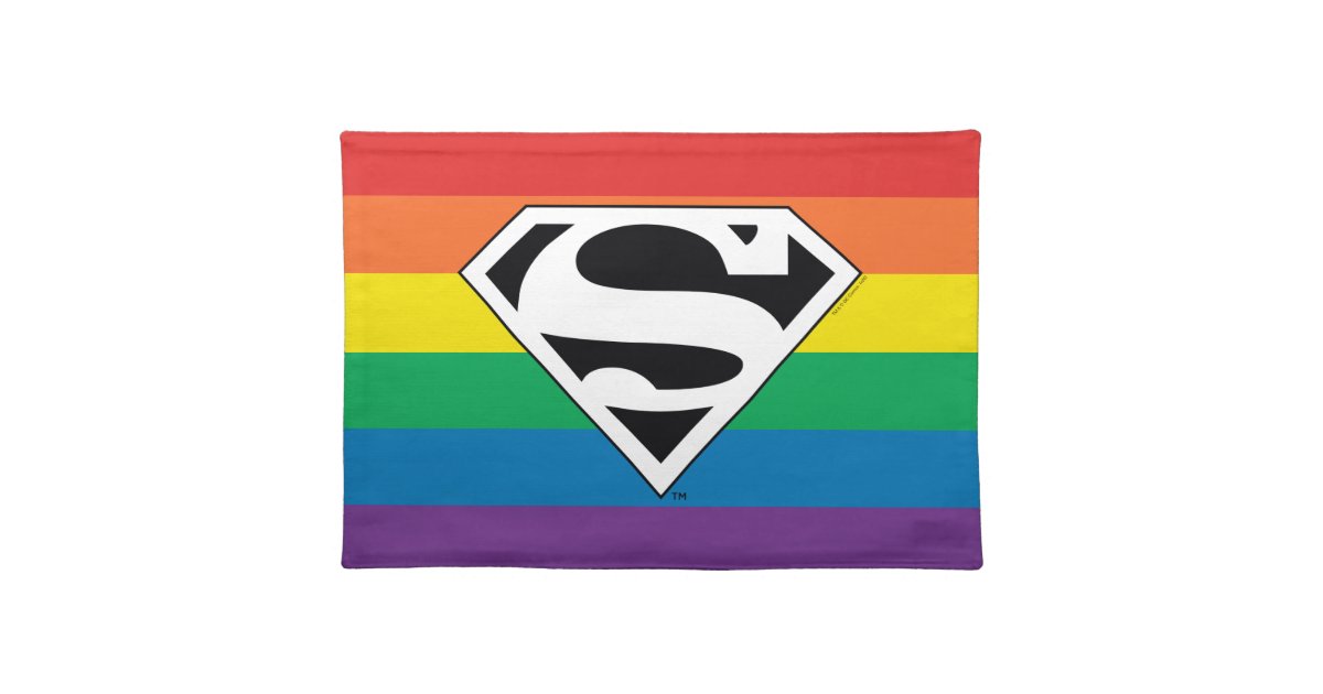 Superman Rainbow Logo Cloth Placemat | Zazzle