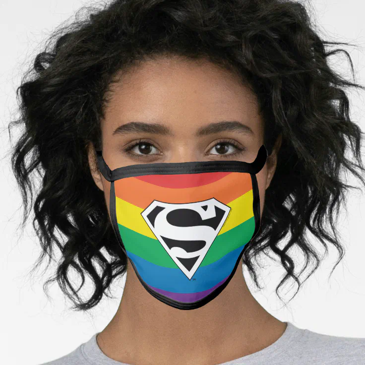 Superman Rainbow Logo Face Mask | Zazzle